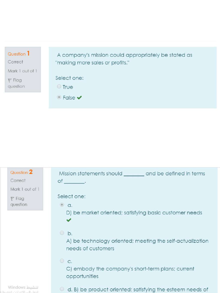 Chap 2 Marketing Quiz | PDF