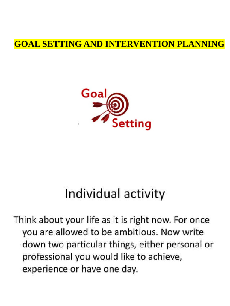 Effective Goal Setting in Rehab | PDF