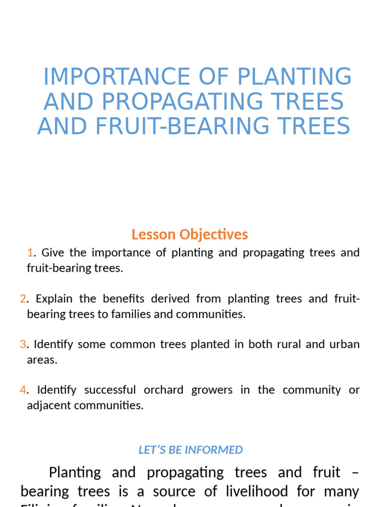 Benefits of Planting Trees and Orchards | PDF | Grafting | Trees