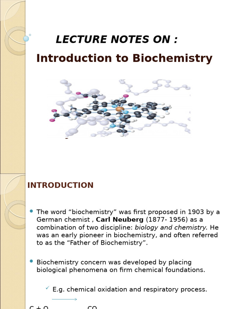 Introduction - Biochemistry and Biomolecules | PDF | Biochemistry ...