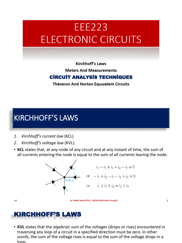 Kirchhoff's Laws in Electronic Circuits | PDF | Electrical Network ...