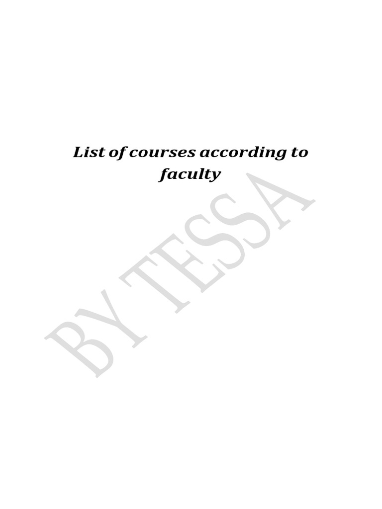 Basic Medical Science Courses List | PDF