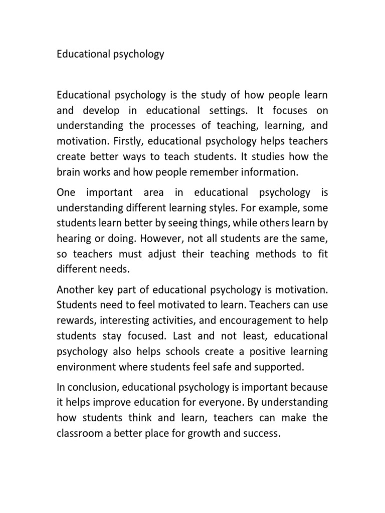 Educational Psychology | PDF