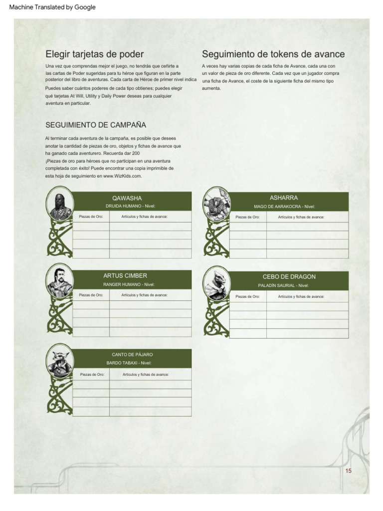 ES_TOA_Campaign-Tracking-Sheet | PDF | Juego de azar | Juegos de mesa