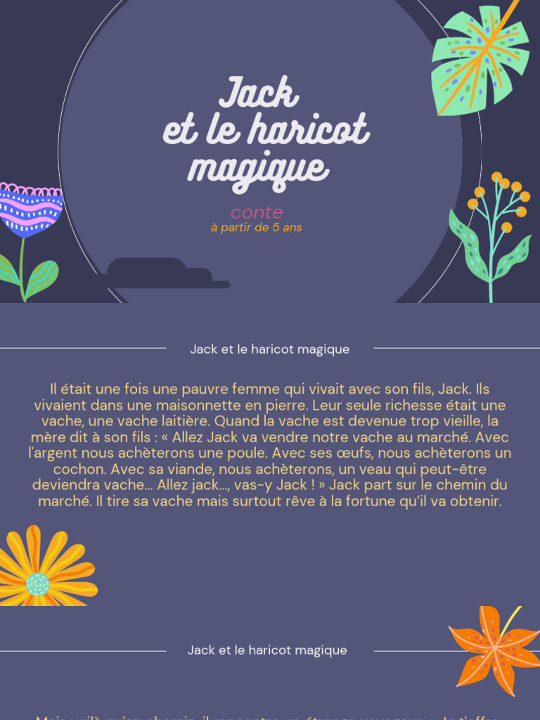 Jack et le haricot magique pour enfants | PDF | Jack et le Haricot magique