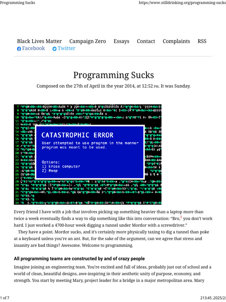 Programming Sucks | PDF