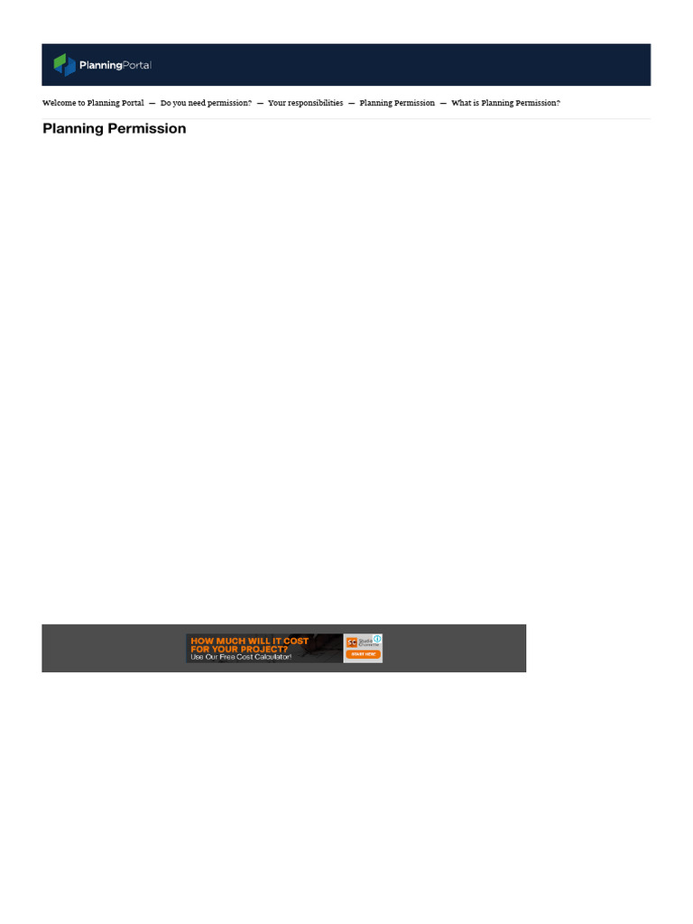 What is Planning Permission? - Planning Permission - Planning Portal | PDF