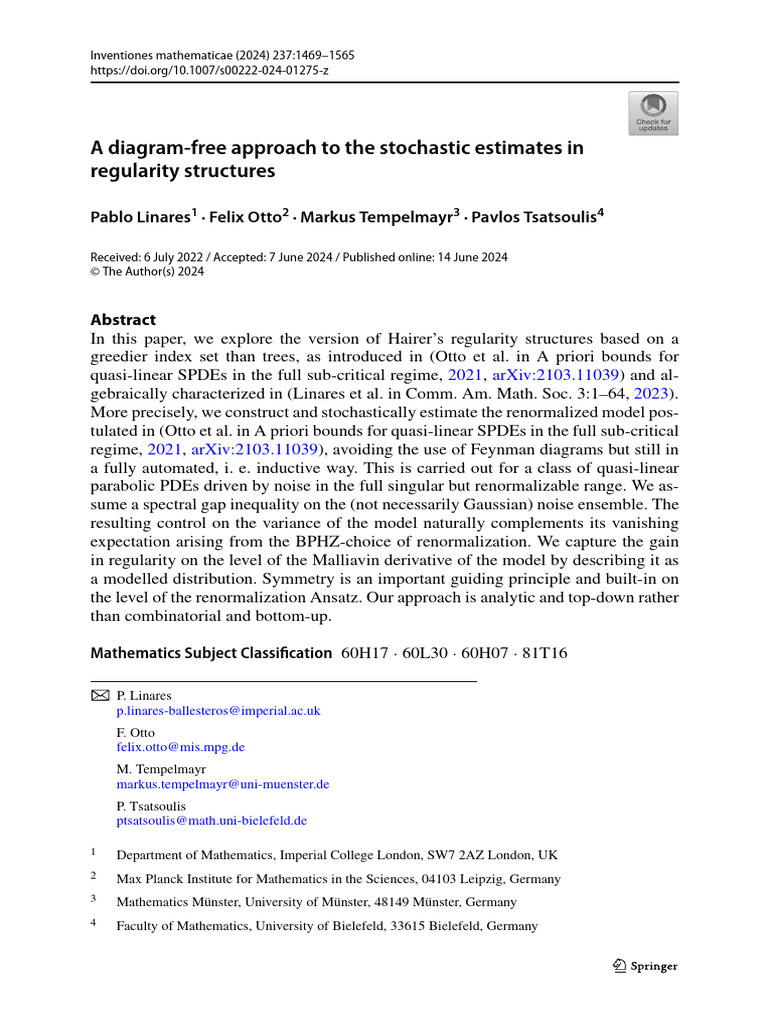 A diagram free approach to the stochastic estimates in regularity ...
