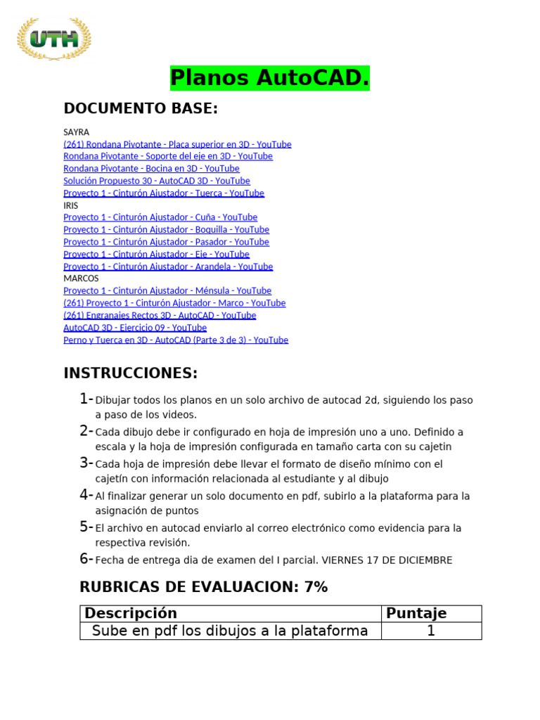 Planos 3D en AutoCAD: Instrucciones y Ejemplos | PDF