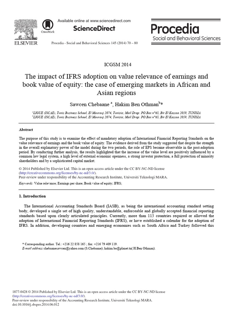 IFRS Impact on Earnings Value Relevance | PDF | International Financial ...