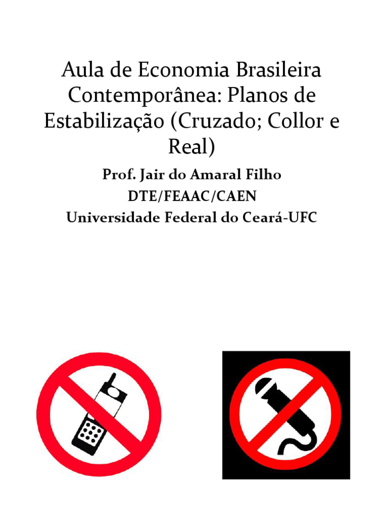 Planos de Estabilização da Economia Brasileira | PDF | Inflação | Dinheiro