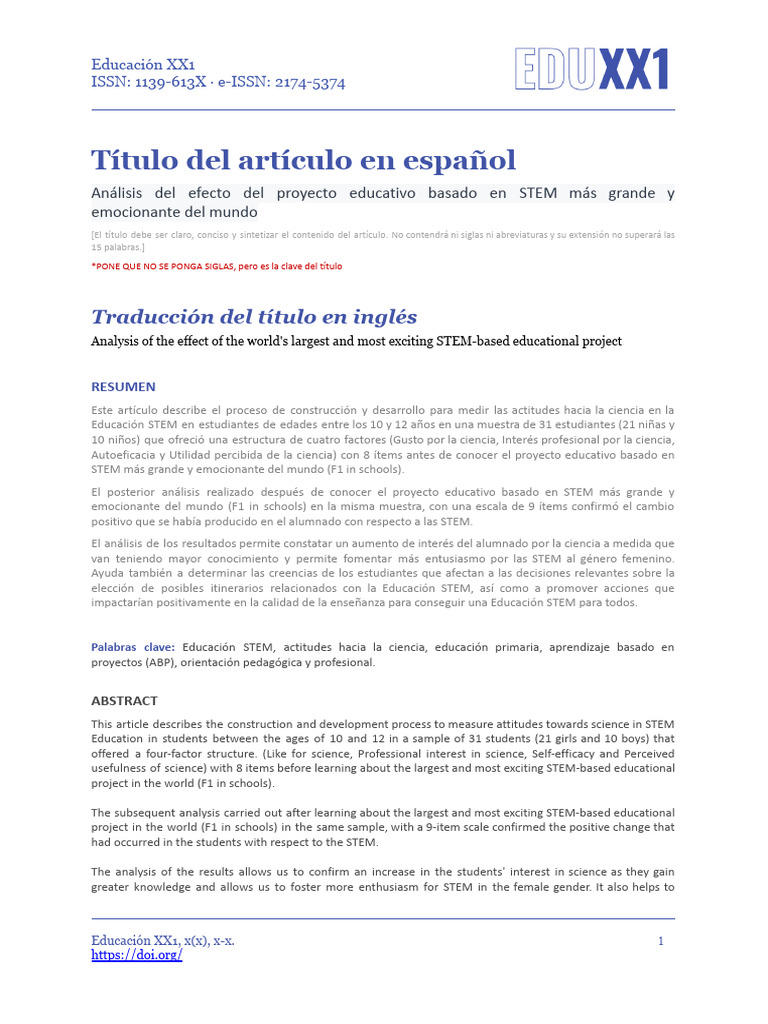 Plantilla para el envío de manuscritos-OTH (3)-OTH (1).docx | PDF | Ciencia, Tecnología ...