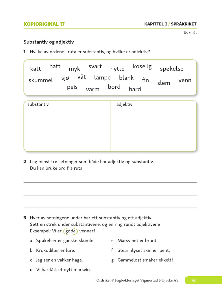 17 Kapittel 3 - Språkriket - Substantiv Og Adjektiv - Bokmål | PDF
