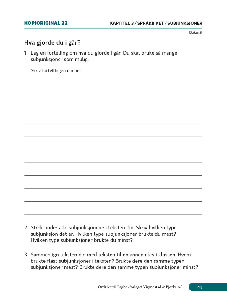 23. Kapittel 3 - Subjunksjoner - Hva Gjorde Du i Går (1) | PDF