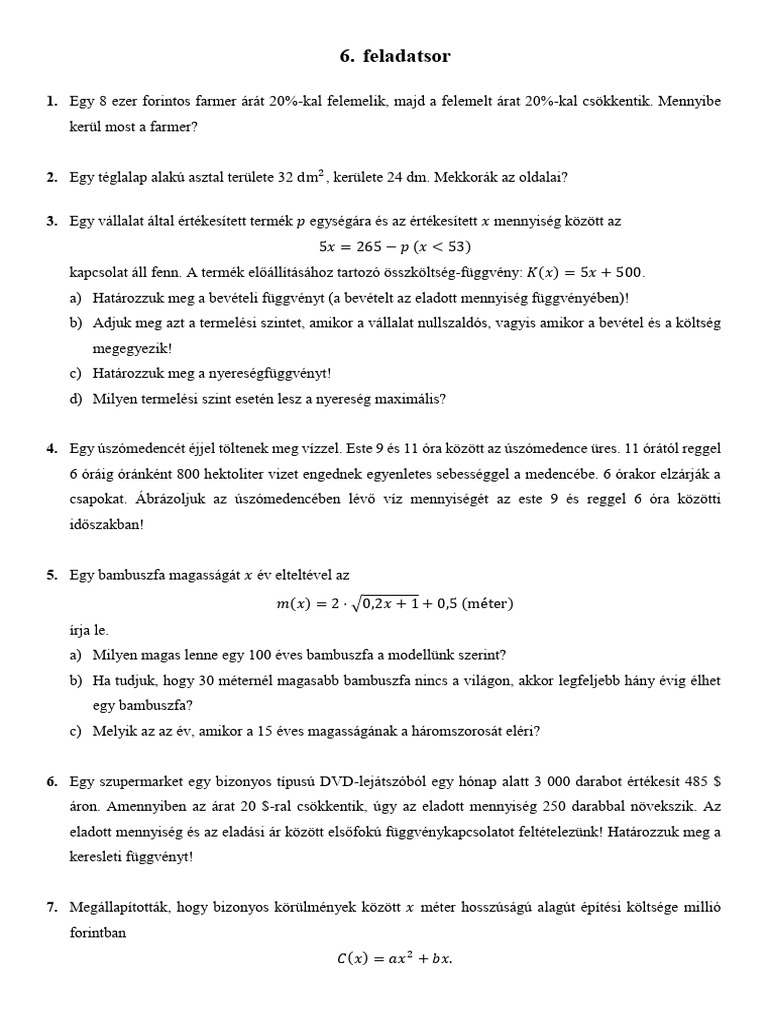 Feladatsor | PDF