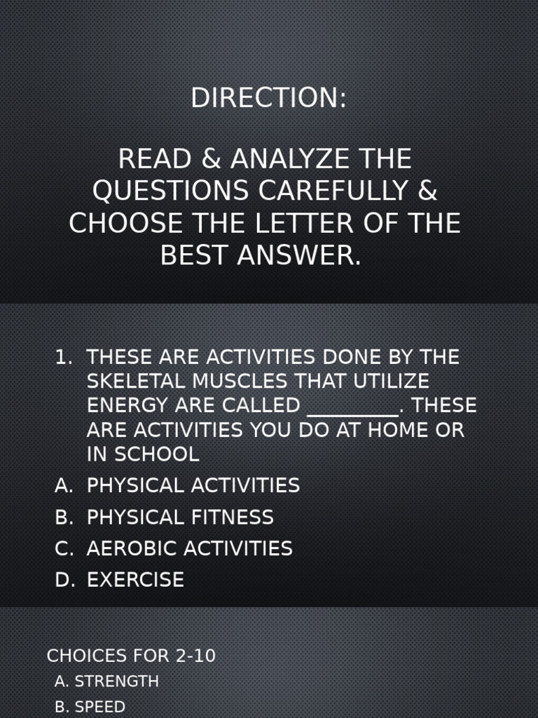 2nd quiz | PDF | Strength Training | Physical Fitness