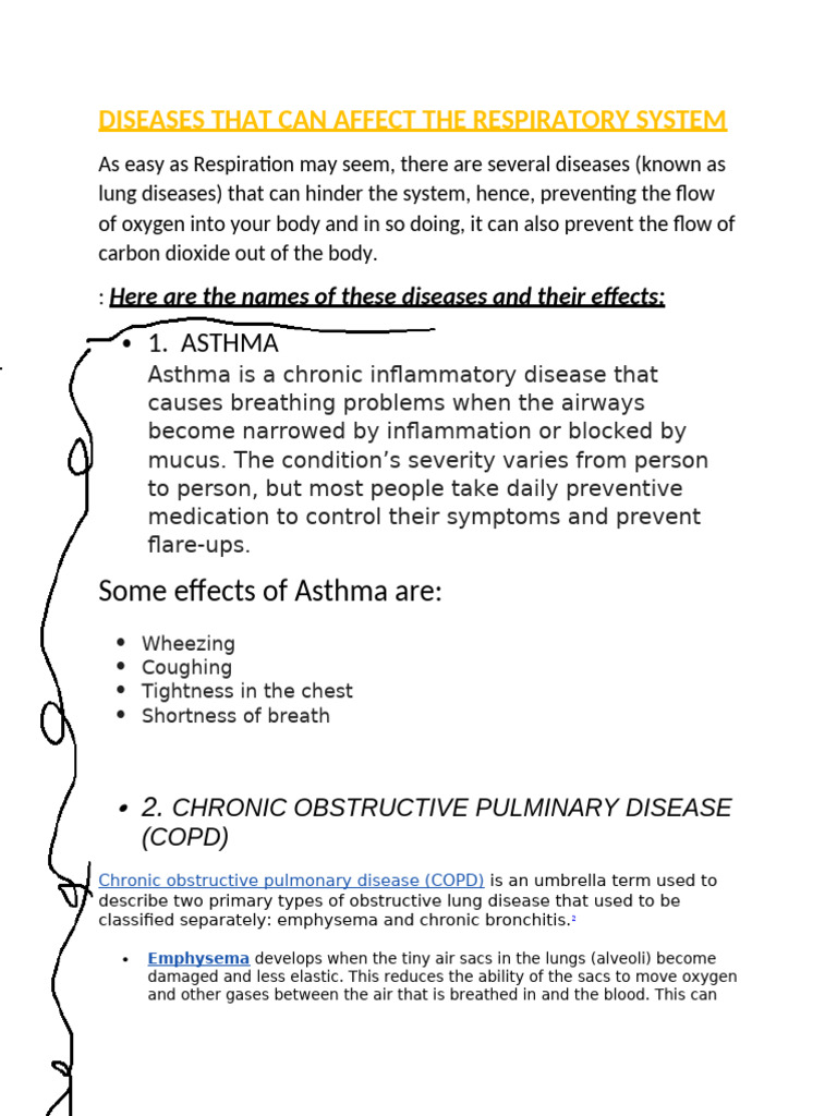 Diseases of The Respiratory System | PDF | Chronic Obstructive ...