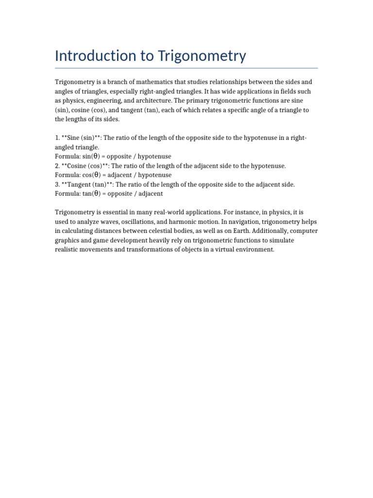 Trigonometry Basics for Beginners | PDF