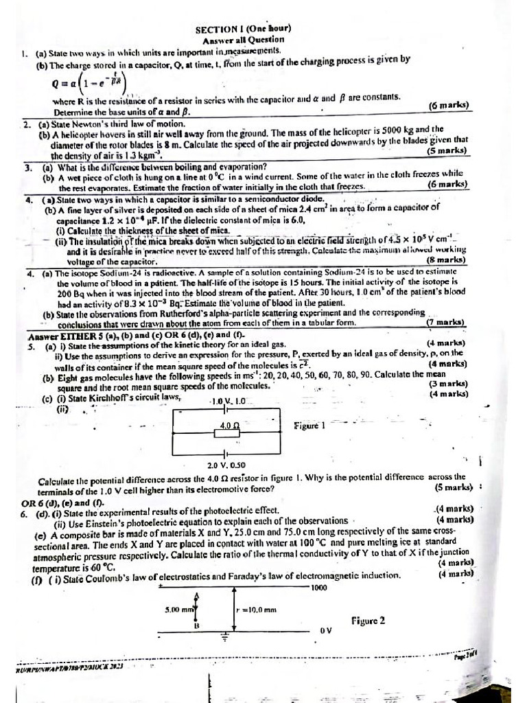 A Level Phy P2. NW Mock 2023 | PDF