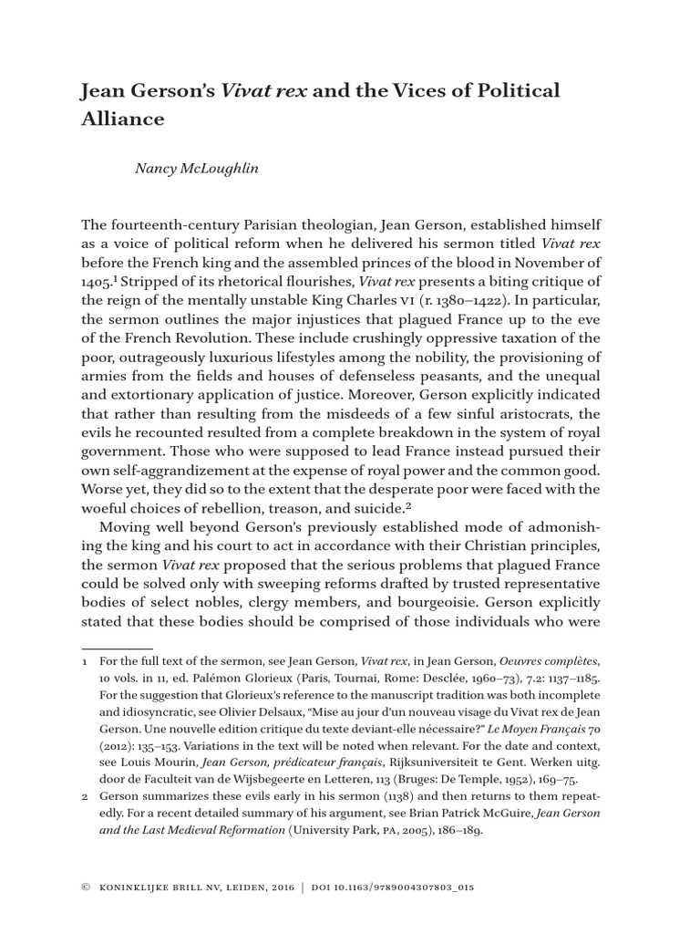 Gerson's Vivat Rex: Political Reform Insights | PDF