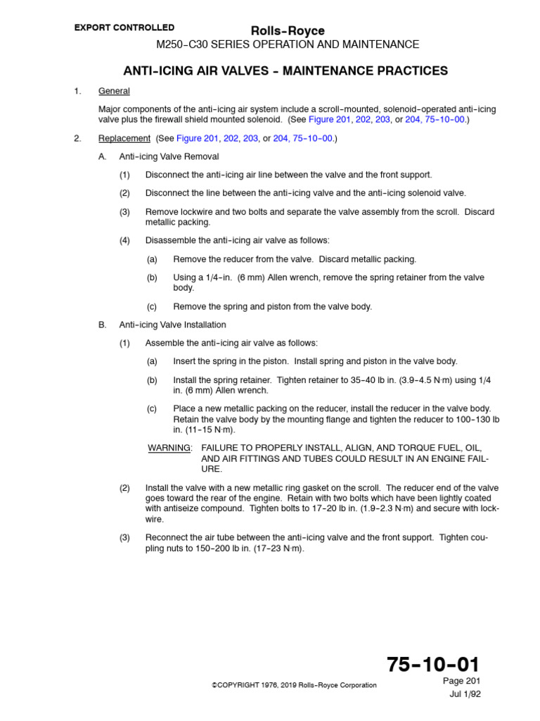 Anti-Icing Valve Maintenance Guide | PDF | Valve | Nut (Hardware)