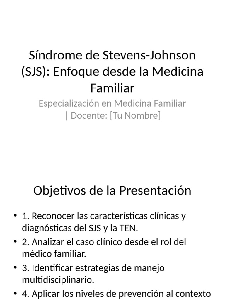 SJS Caso Clinico Presentacion | PDF