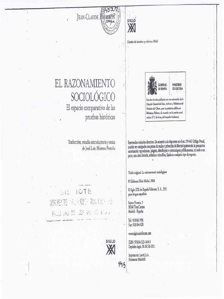 Passeron El Razonamiento Sociologico | PDF