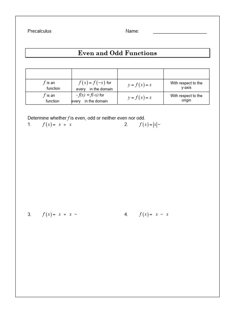 Even and Odd Functions Guide | PDF