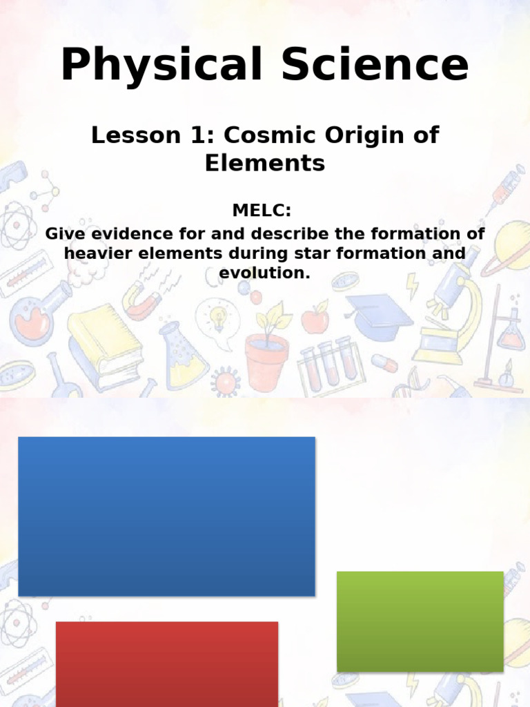 Lesson-1-2-Cosmic-Origin-of-Elements | PDF | Nuclear Physics ...