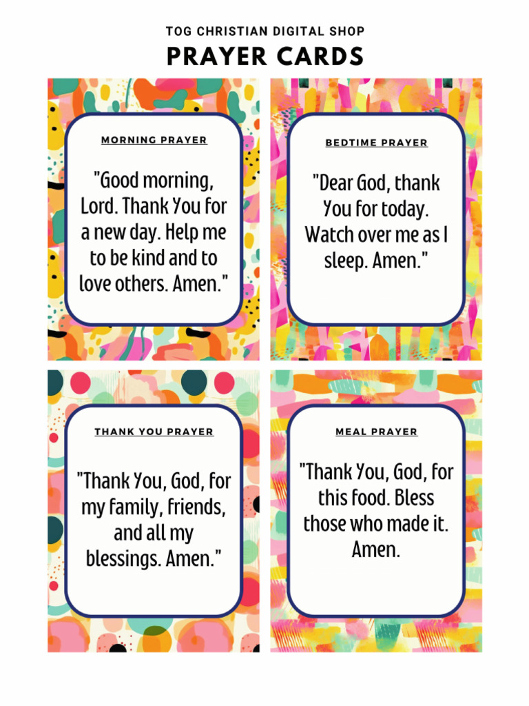 Kids Prayer Cards 1 | PDF