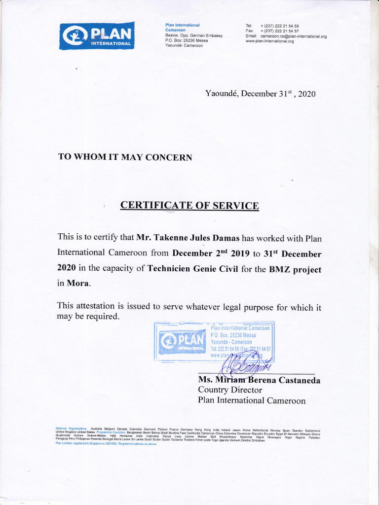 attestation plan ing | PDF