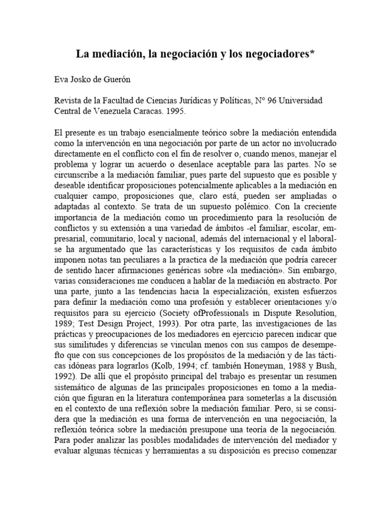 La Mediaci NN | PDF | Mediación | Negociación