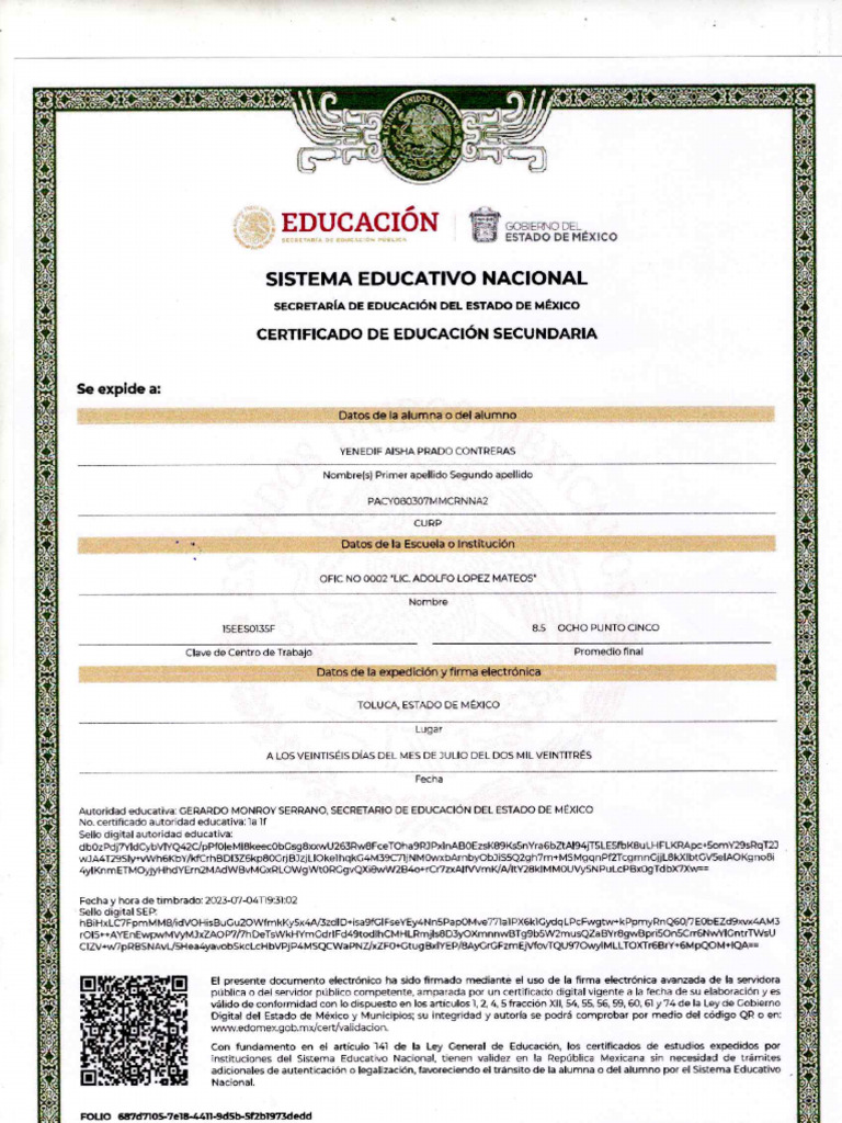 Certificado 0001 | PDF