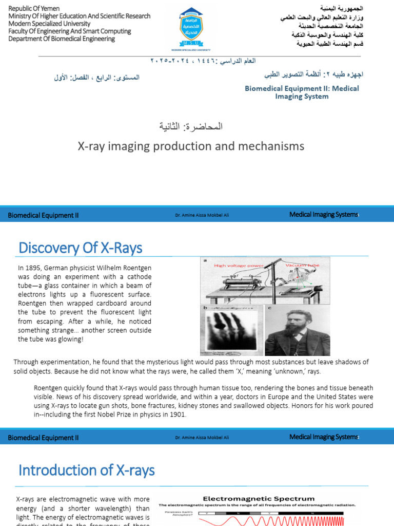 Medical Imaging System 2 (X-ray Imaging Production and Mechanisms)Ko DR.aminE AISSA | PDF | X ...
