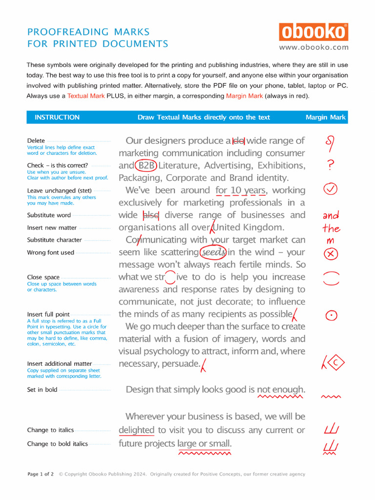 Proofreaders Marks Obooko | PDF