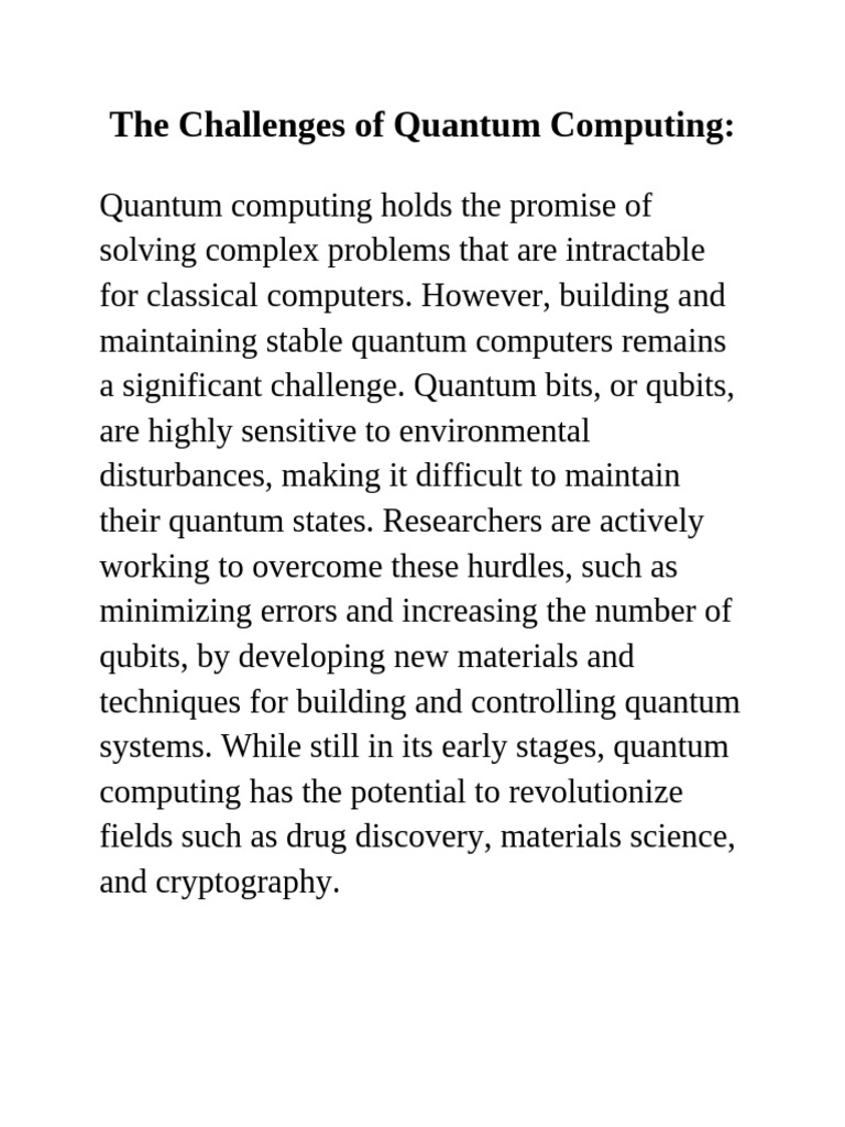 The Challenges of Quantum Computing | PDF