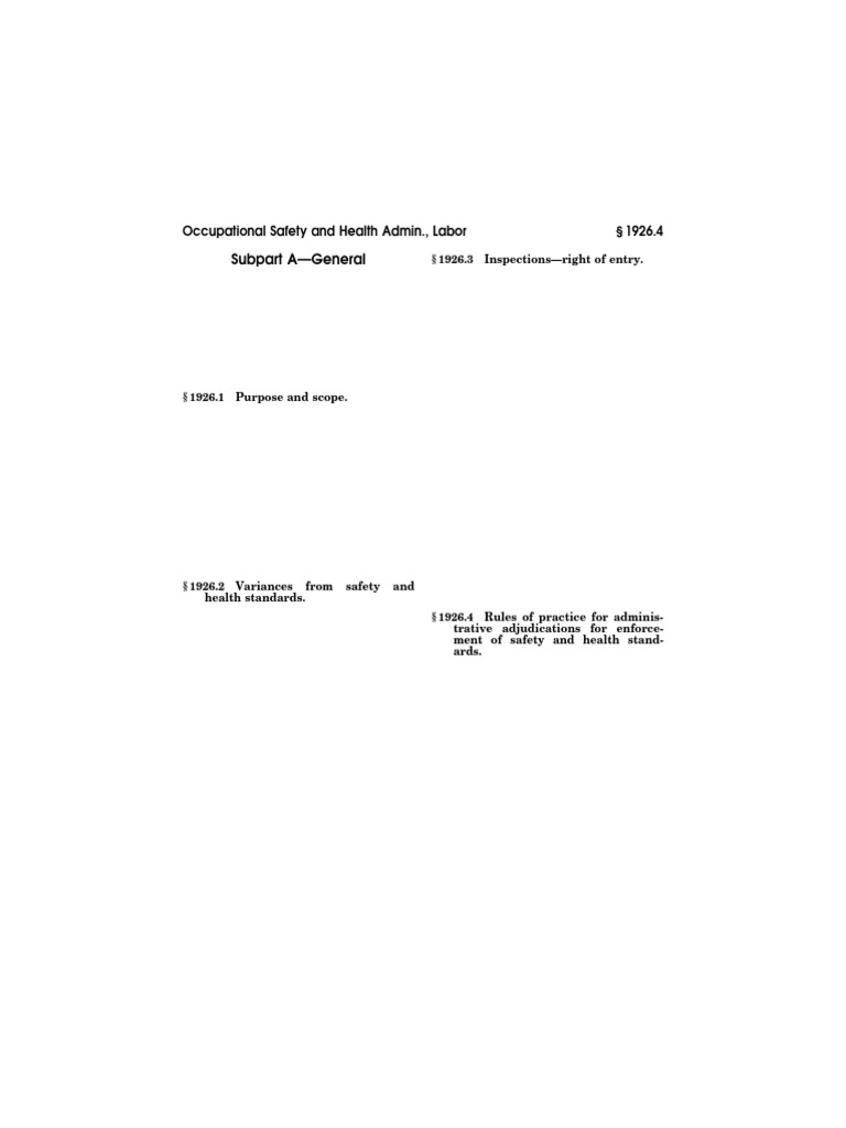29cfr1926.2 Variances From Safety and Health Standards. | PDF | Federal ...