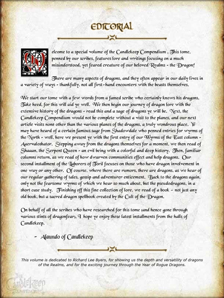 The Candlekeep Compendium - 36 | PDF | Dragon | Forgotten Realms