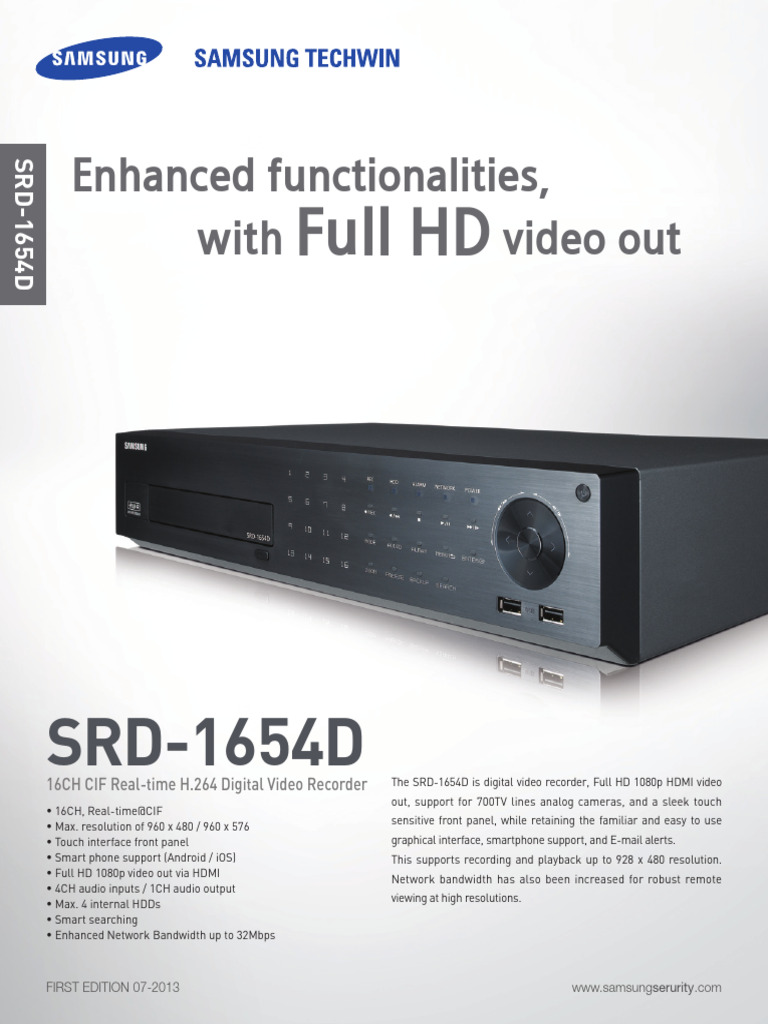 srd-1654d_datasheet | PDF | Video | Digital Video