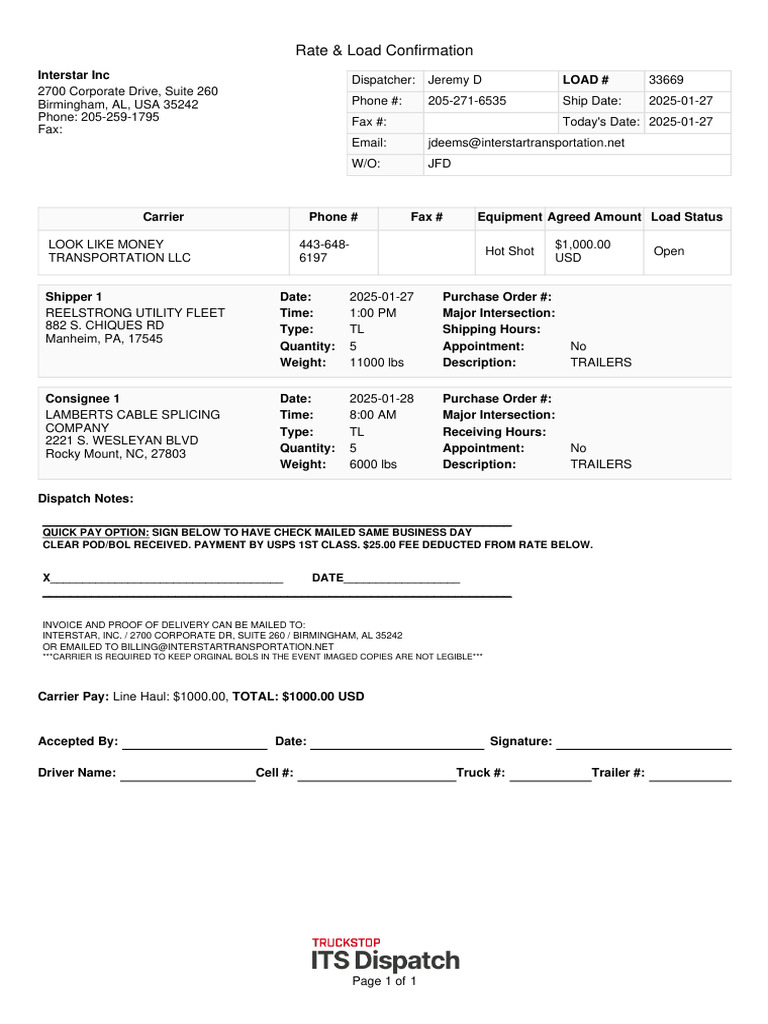 Load - Confirmation - 33669.pdf - Load - Confirmation - 33669-2 | PDF ...