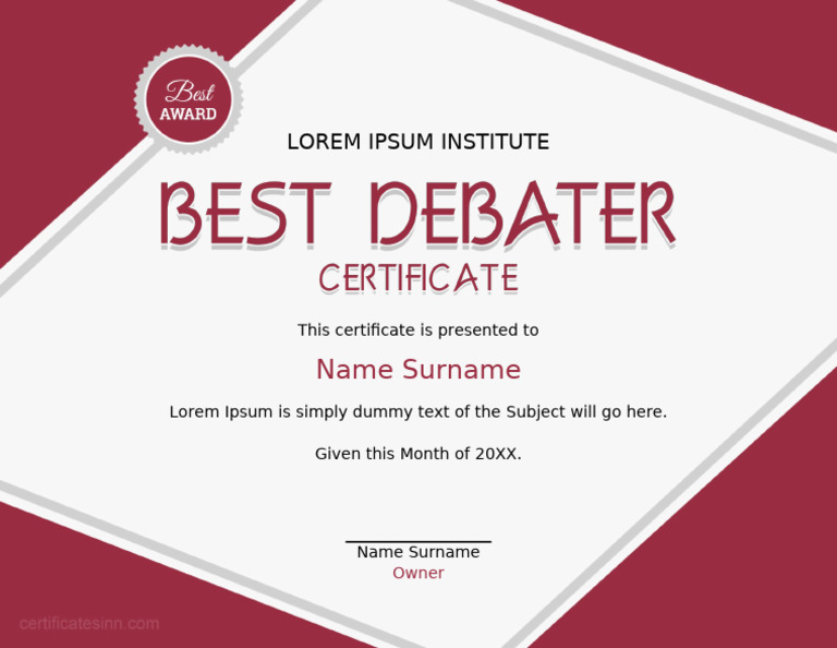 Best-debater-certificate-2 | PDF