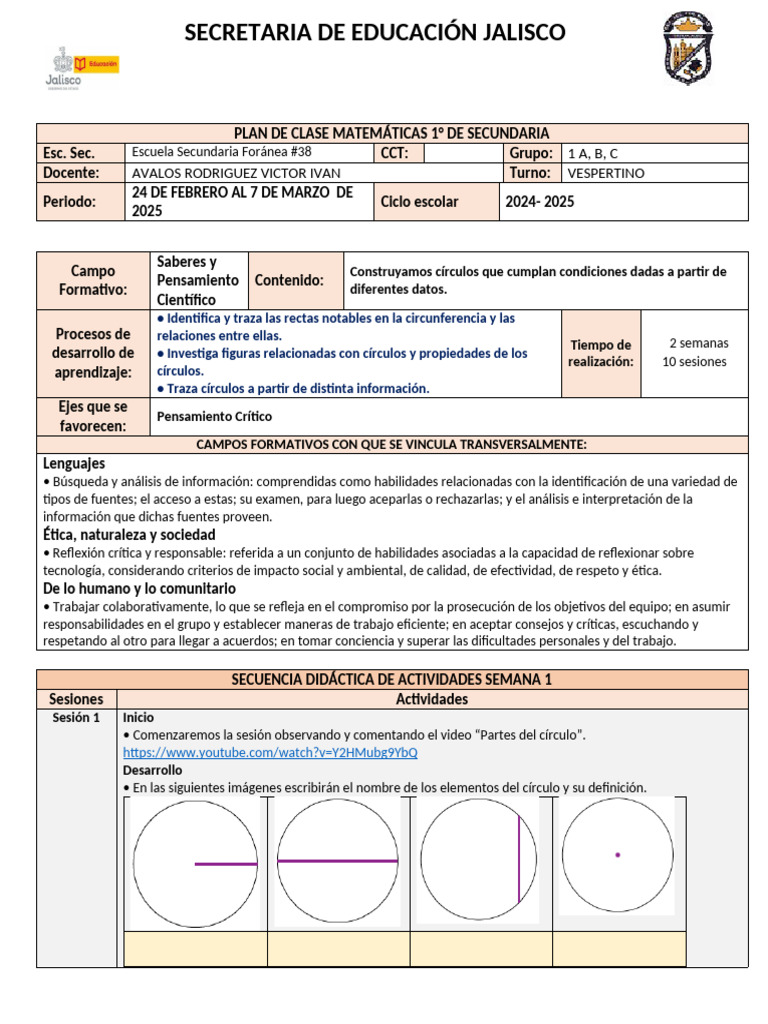 Actividades sobre Círculos y Circunferencias | PDF | Pi | Longitud