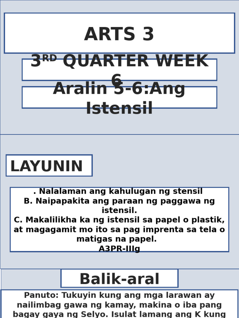 Arts3 q3 w7 Thursday | PDF