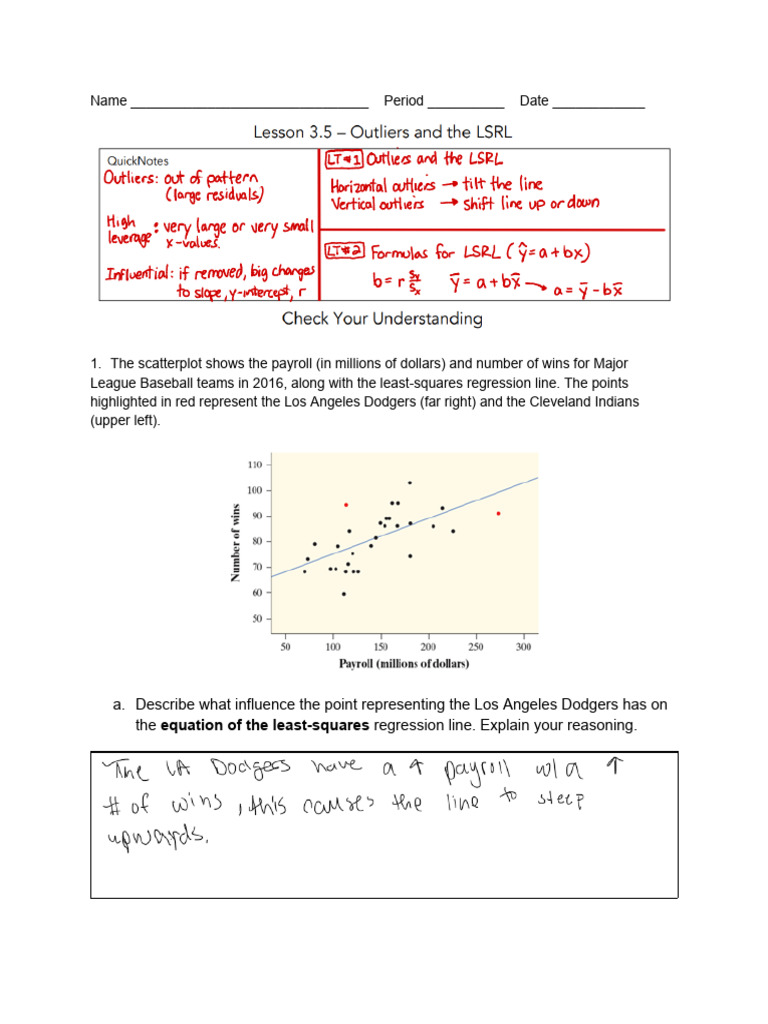 Kelsey Simpson - CYU: Outliers and The LSRL | PDF
