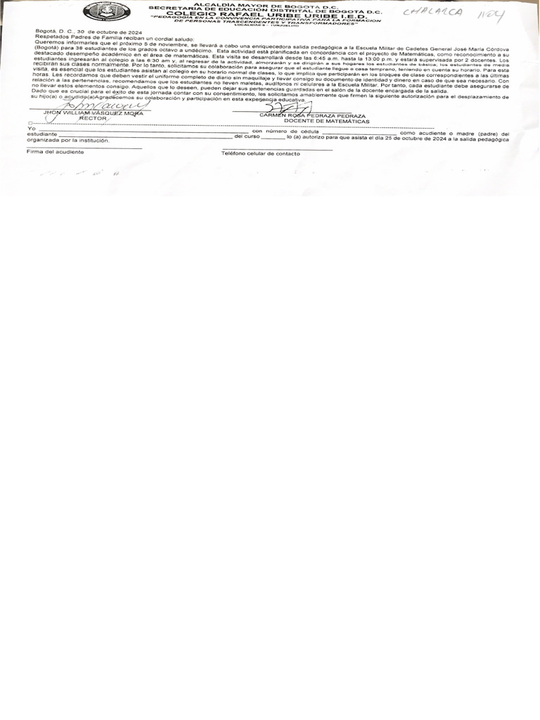 Circular Escuela Militar | PDF