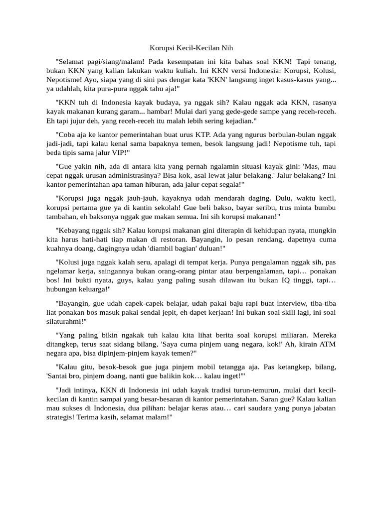 Anthony Chayadi XIB - 02 Materi Stand Up Comedy KKN | PDF