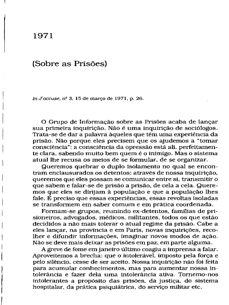 1971 - Sobre as Prisões | PDF