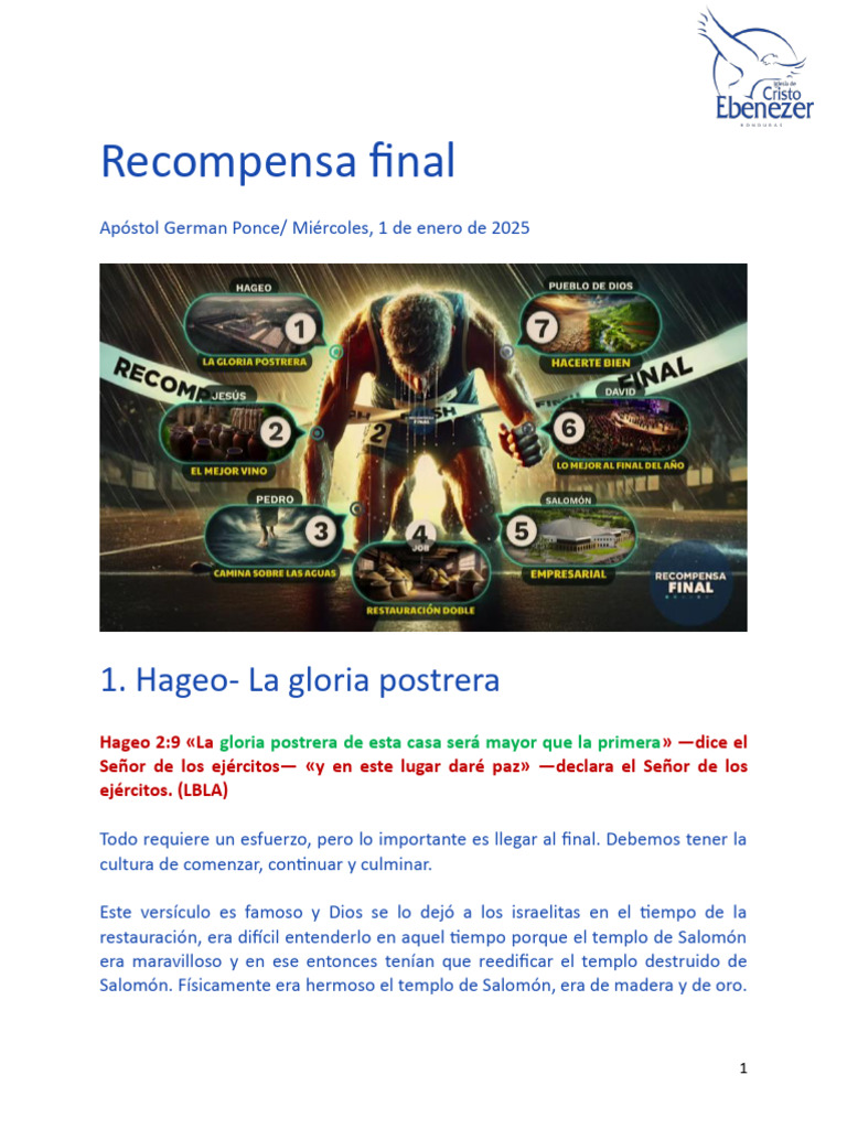 Gloria Final y Restauración Divina | PDF | Jesús | Bendición