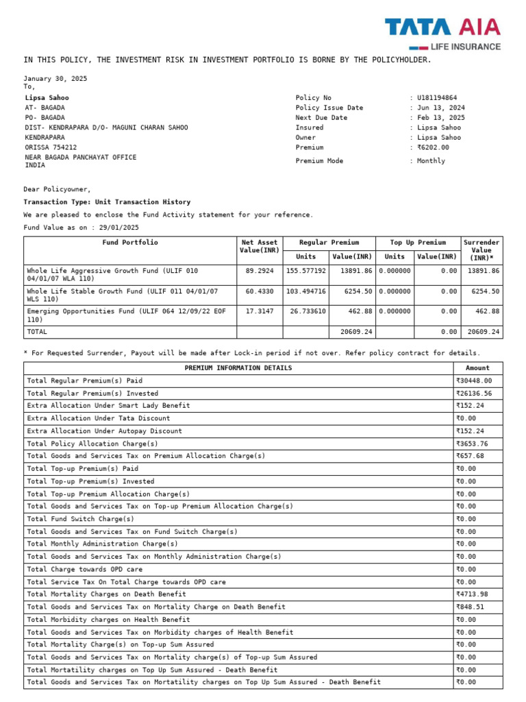 Uls U181194864 20250130135816108 | PDF | Insurance | Financial Services