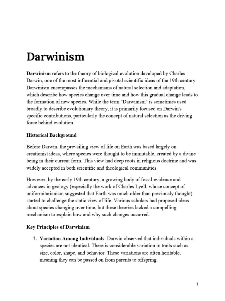 Darwinism(1) | PDF | Dominance (Genetics) | Zygosity